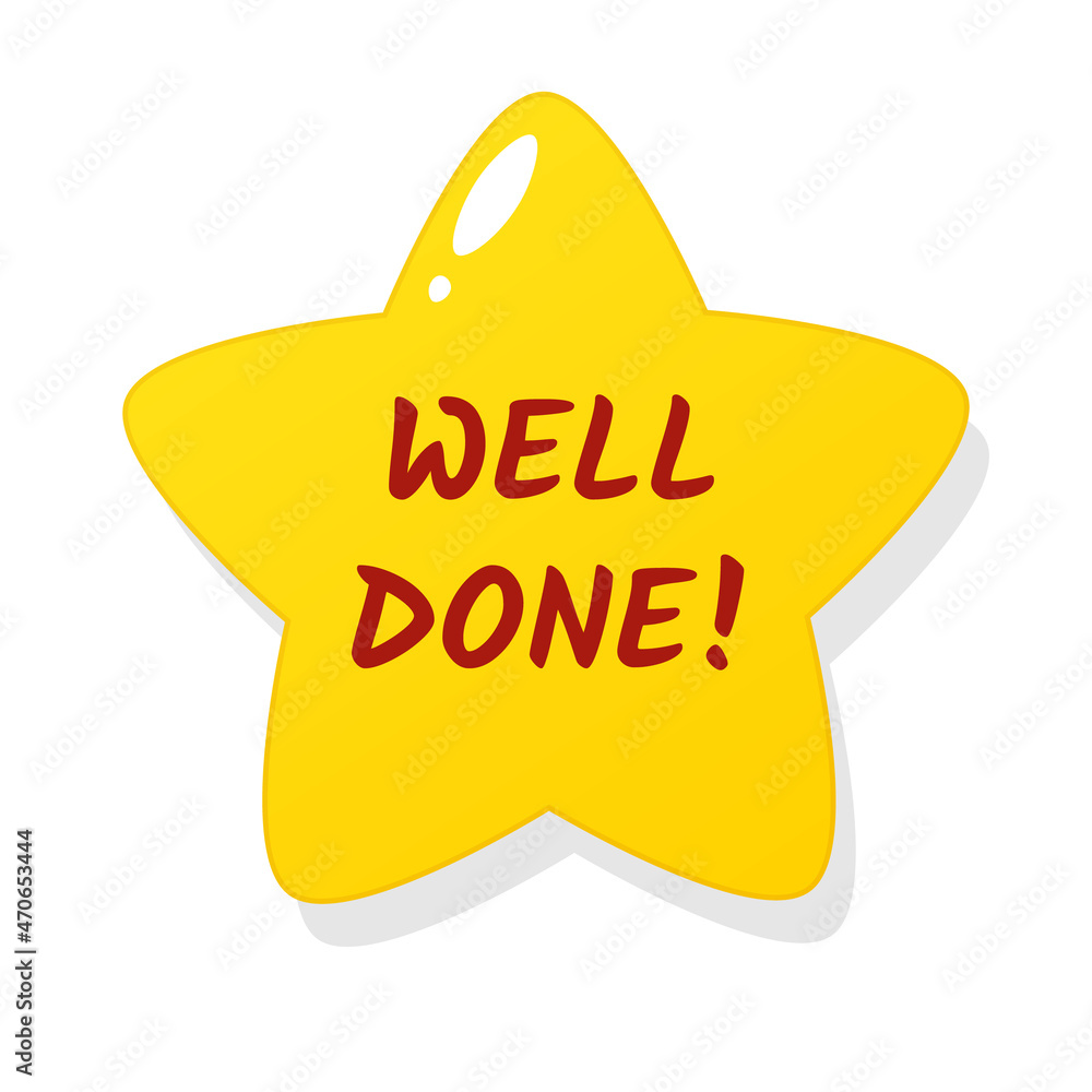 Well done star badge icon. Clipart image isolated on white background ...
