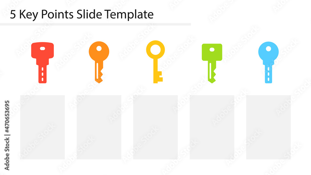 5 Key Points Slide Template. Clipart image Stock Vector | Adobe Stock