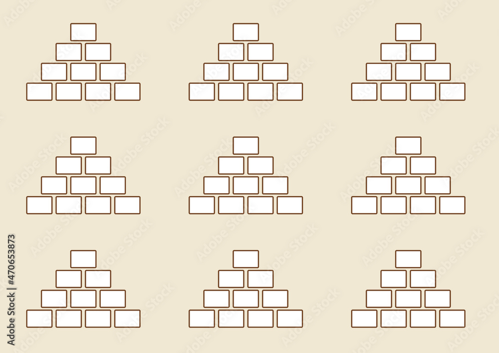 Blank maths pyramid worksheet. Clipart image Stock Vector | Adobe Stock