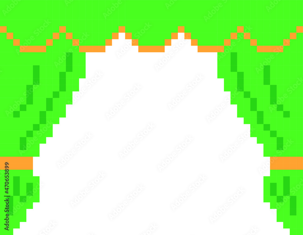 Curtains Pixel Art isolated on white Background. Pixel art. Vector ...