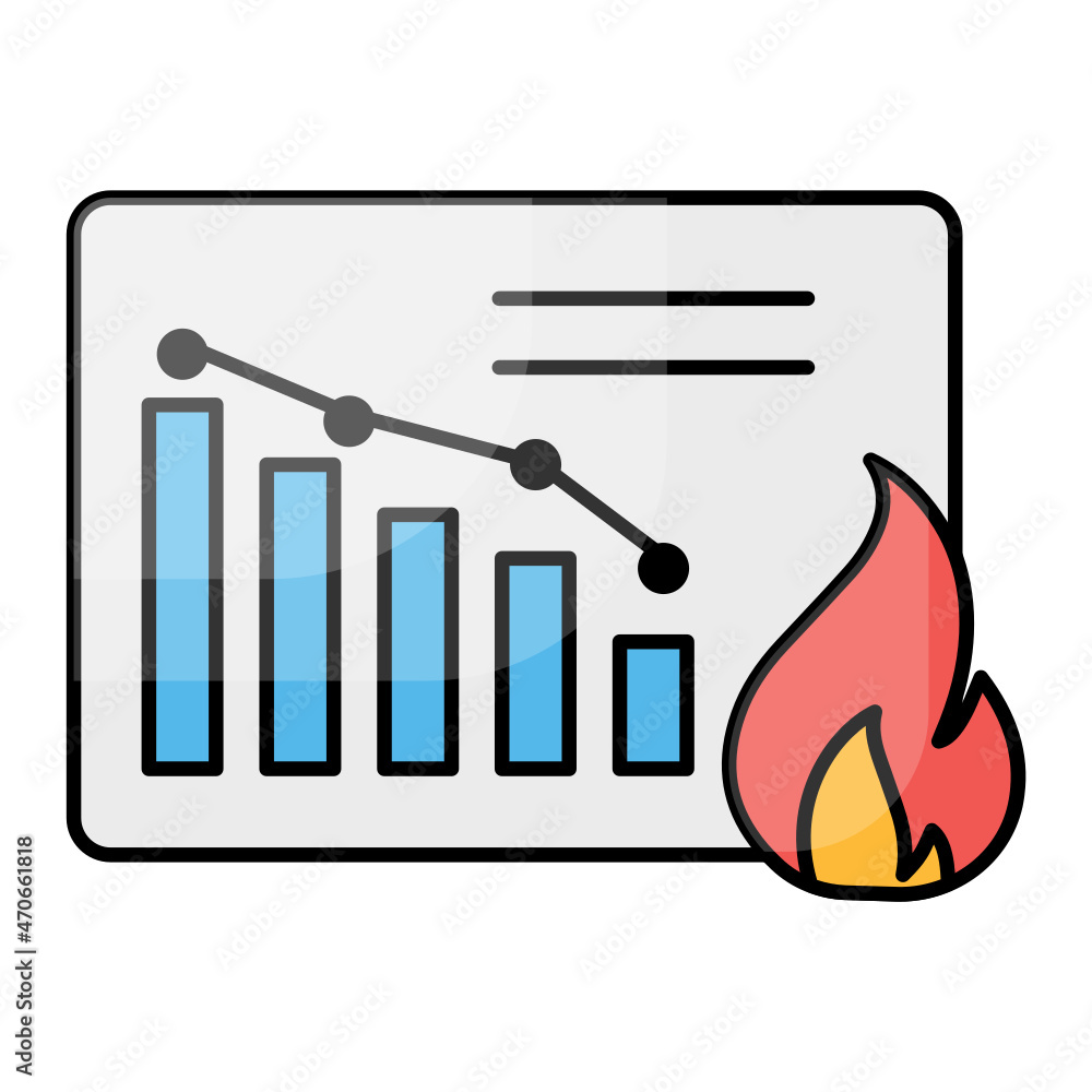 Burn Down Chart Concept Agile Methodologies Vector Color Icon Design burn-down-chart-concept-agile-methodologies-vector-color-icon-design
