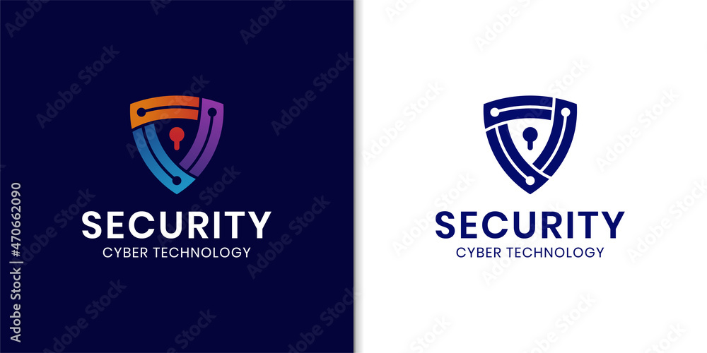 cyber defense shield logo for internet data security design Stock ...
