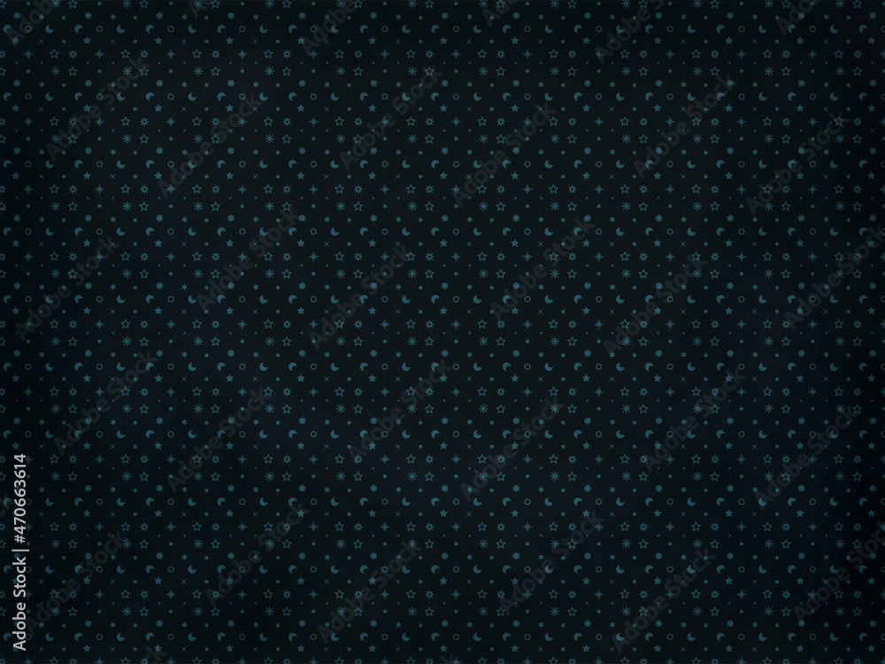 Dark night sky tapestry pattern, moon and stars texture for background ...