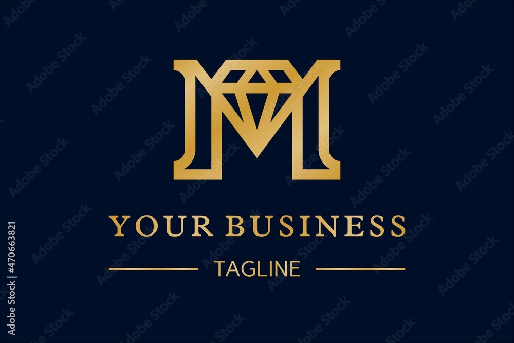 M Diamond Logo Stock Vector | Adobe Stock