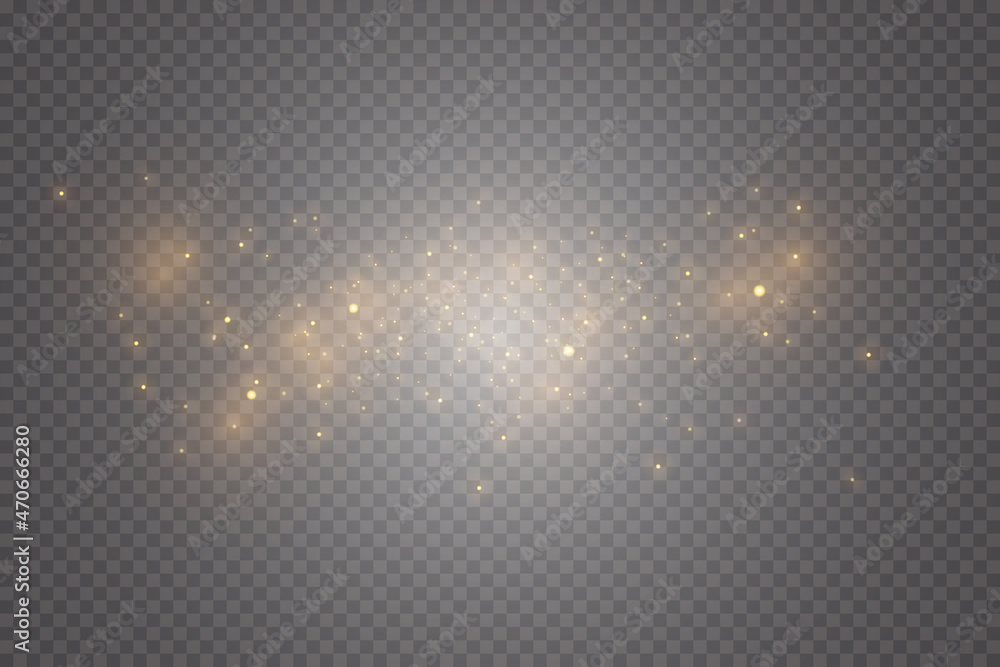 Light effect. Background of sparkling particles. Glittering elements on ...
