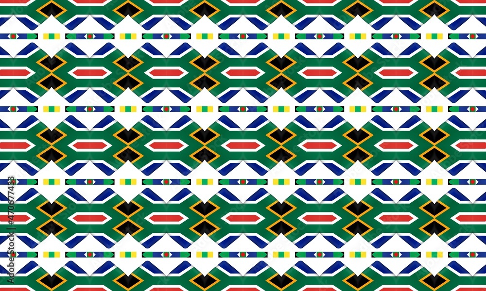 Abstract geometric pattern with colors of South Africa flag. Good for ...