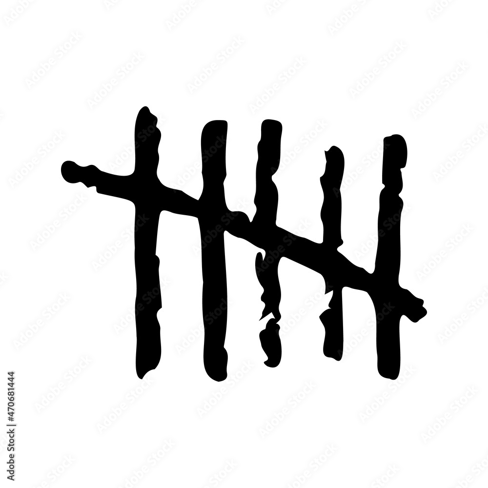 Vecteur Stock Tally mark on a white background or prison wall hash line ...