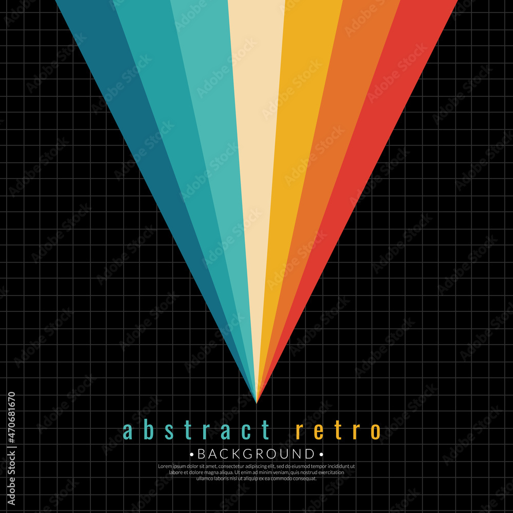 Retro colors vertical lines background abstract. Vintage 70s burst ...