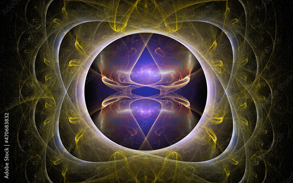 abstract illustration of a computer generated fantastic emblem in ...