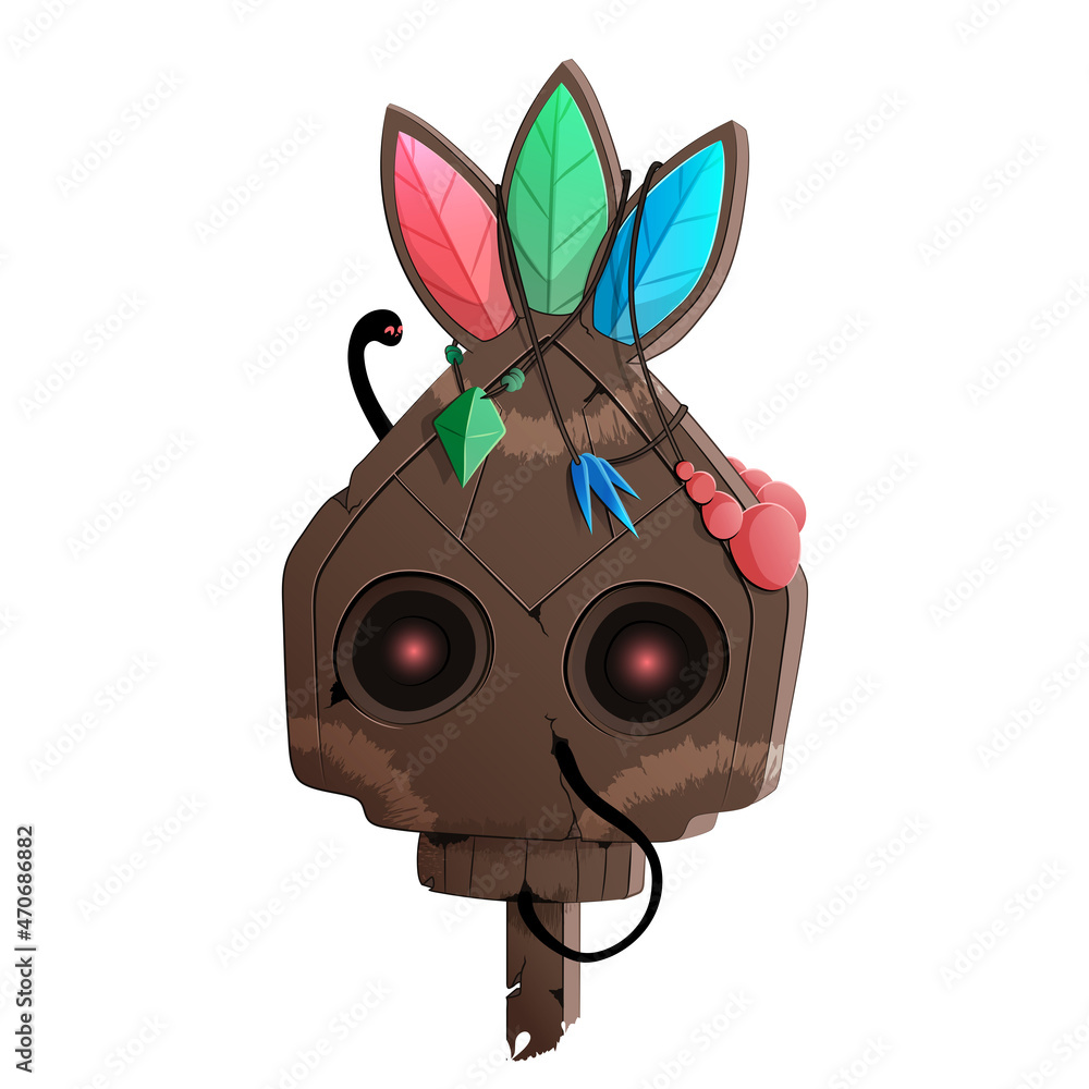 Fantasy tribal mask vector background Stock Vector | Adobe Stock