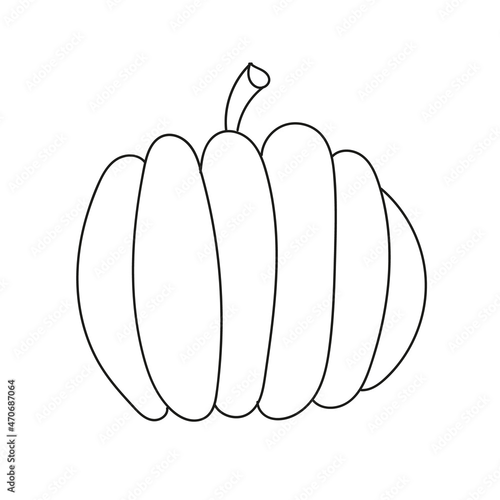 Simple coloring page. Pumpkin Vegetable to be colored, the coloring ...