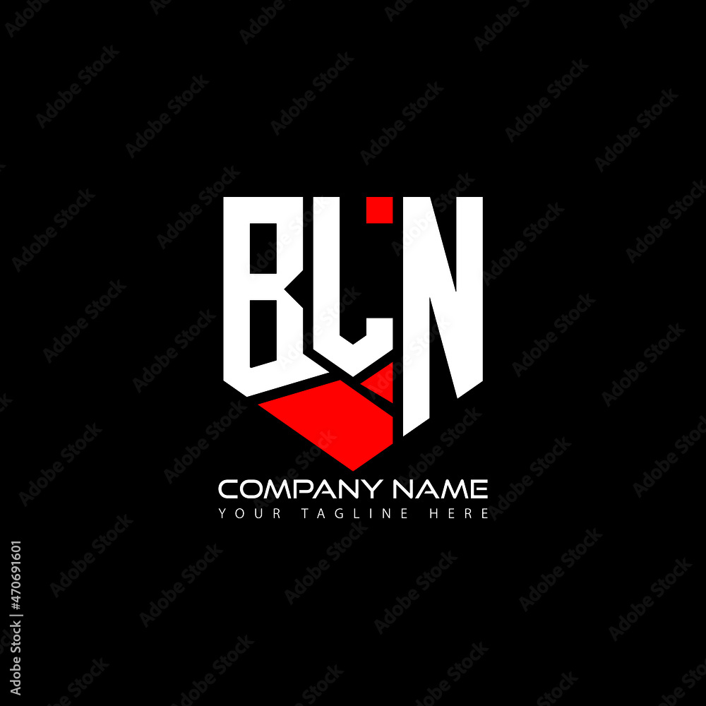 BLN letter logo design on black background.BLN creative initials letter ...