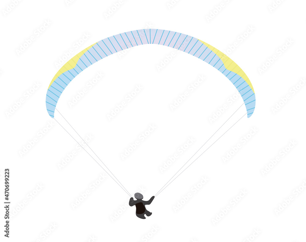 Yellow and blue parachute landing. vector illustration Stock Vector ...