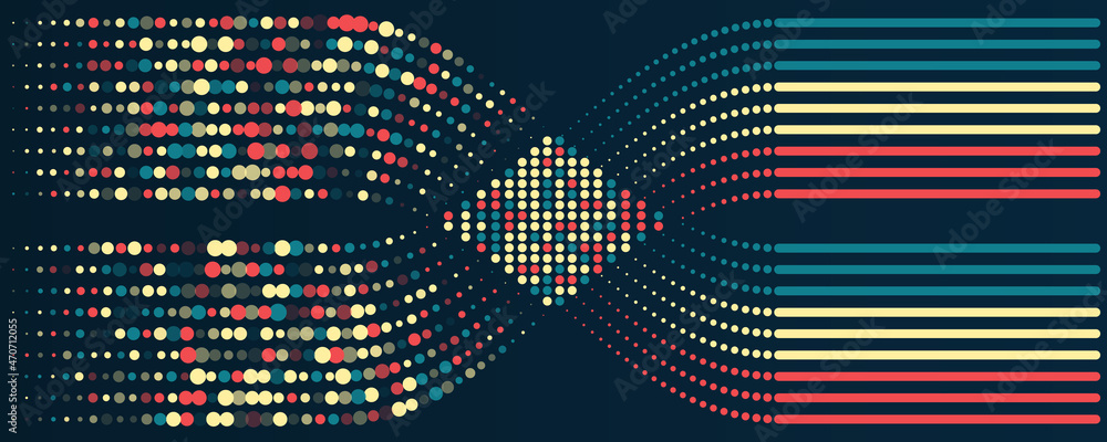 Visualization Of Sorting Data Abstract Processing Of Information Flow Vector Database