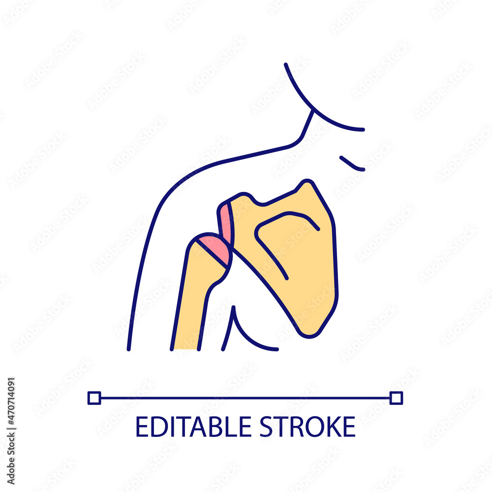 Shoulder joint RGB color icon. Body part. Human anatomy. Joints and ...