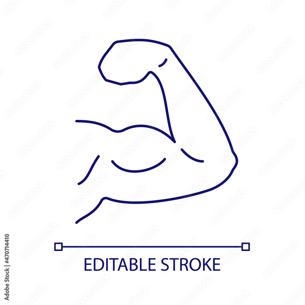 Biceps RGB color icon. Body physique. Trained arm muscles. Sport and ...