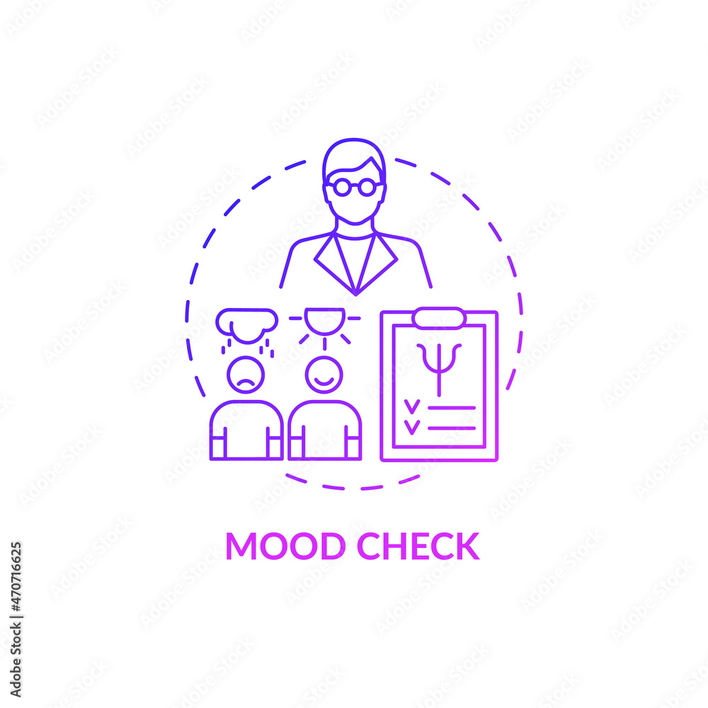 Mood check purple gradient concept icon. Annual clinical checkup ...