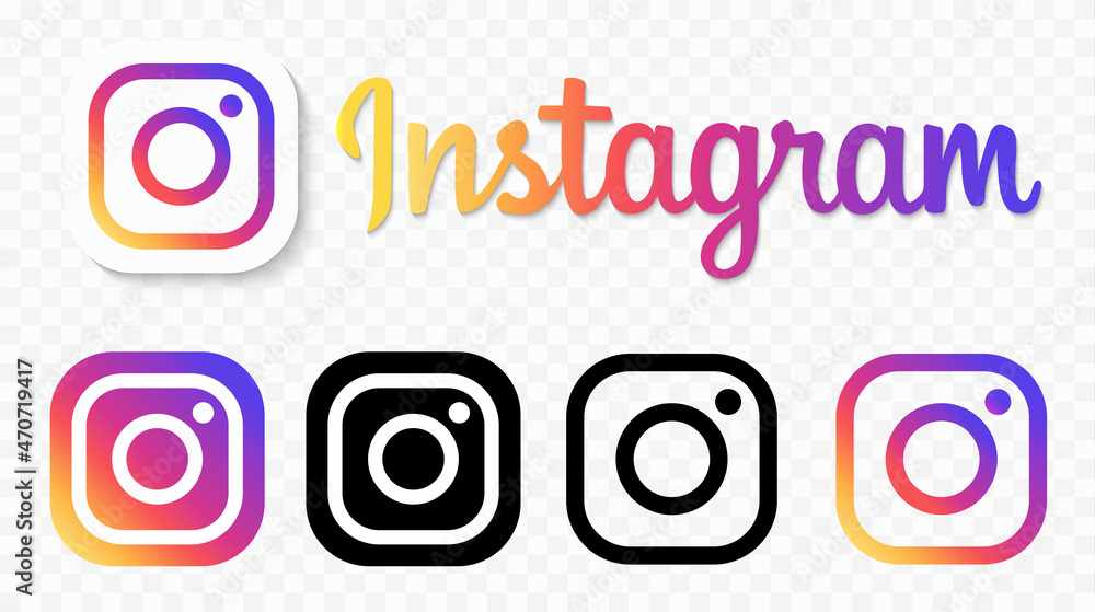 Social media icons illustration instagram Stock Vector | Adobe Stock