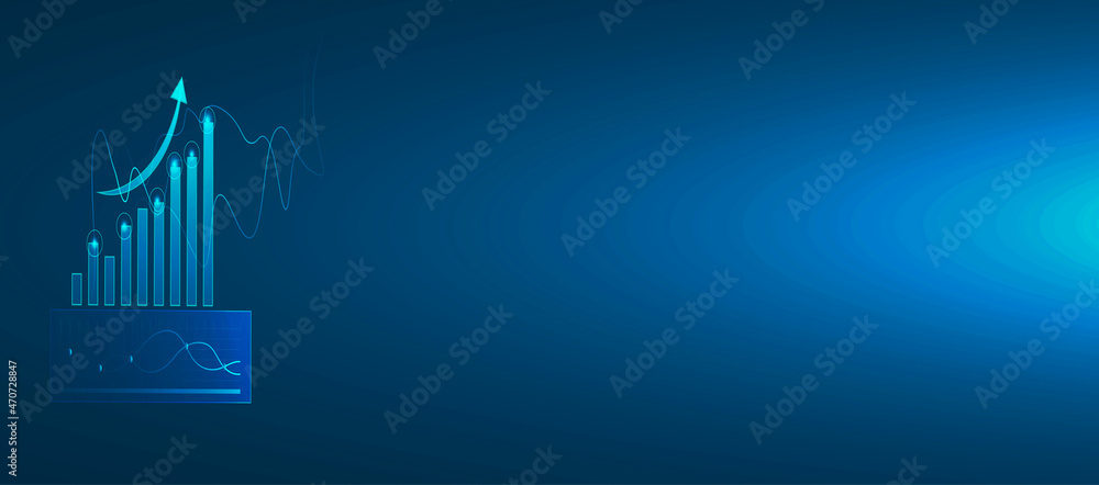 blue background graph chart with free space Stock Illustration | Adobe ...