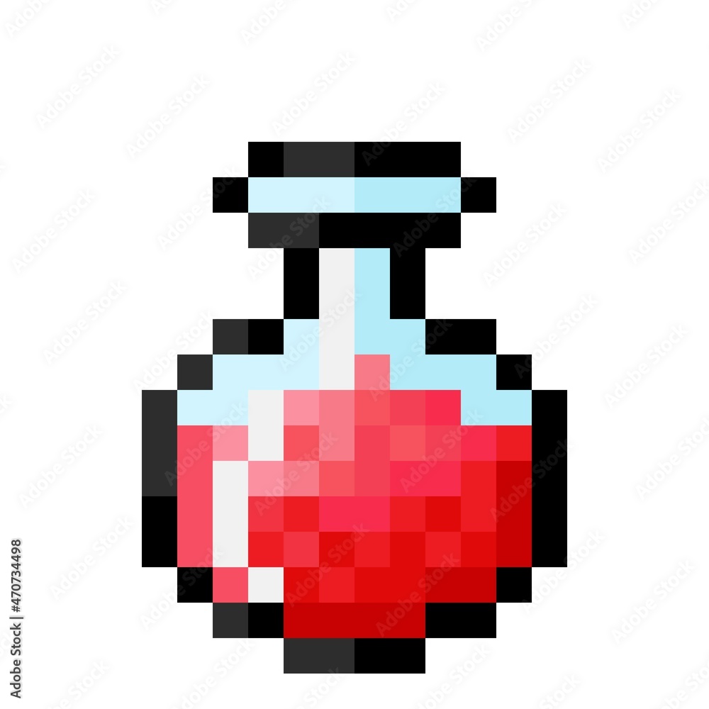 Red potion pixel art. Vector Picture. Stock Vector | Adobe Stock