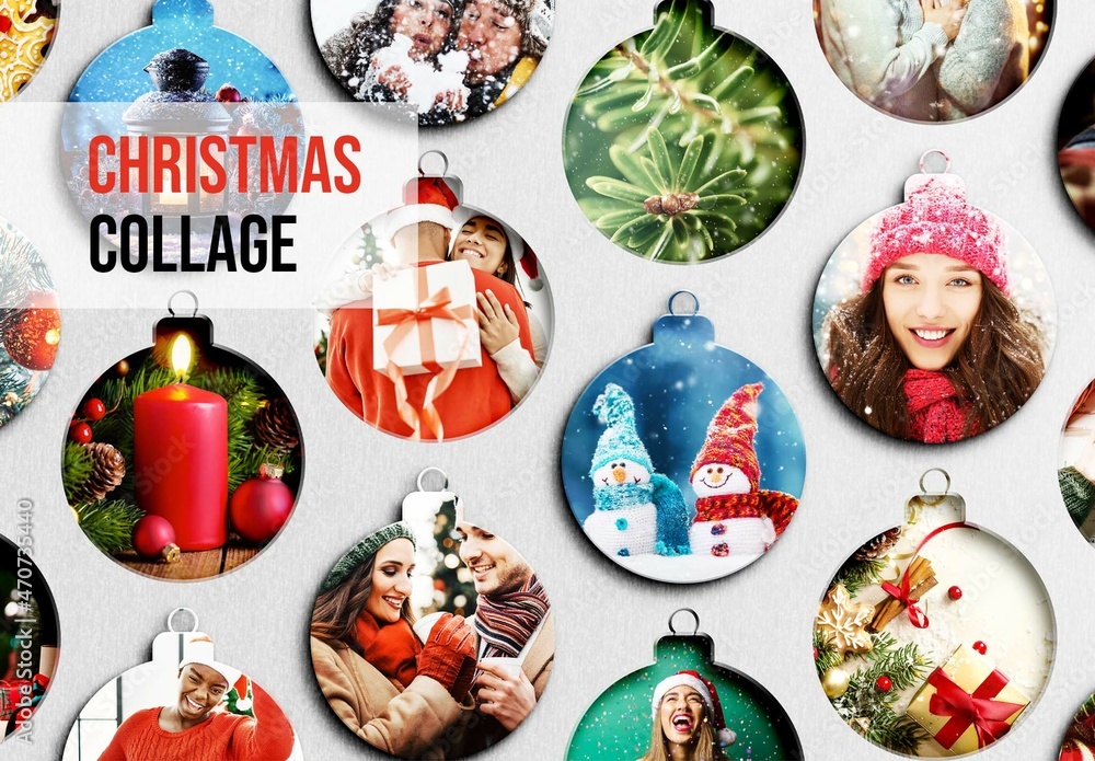 Christmas Collage Mockup Stock Template | Adobe Stock