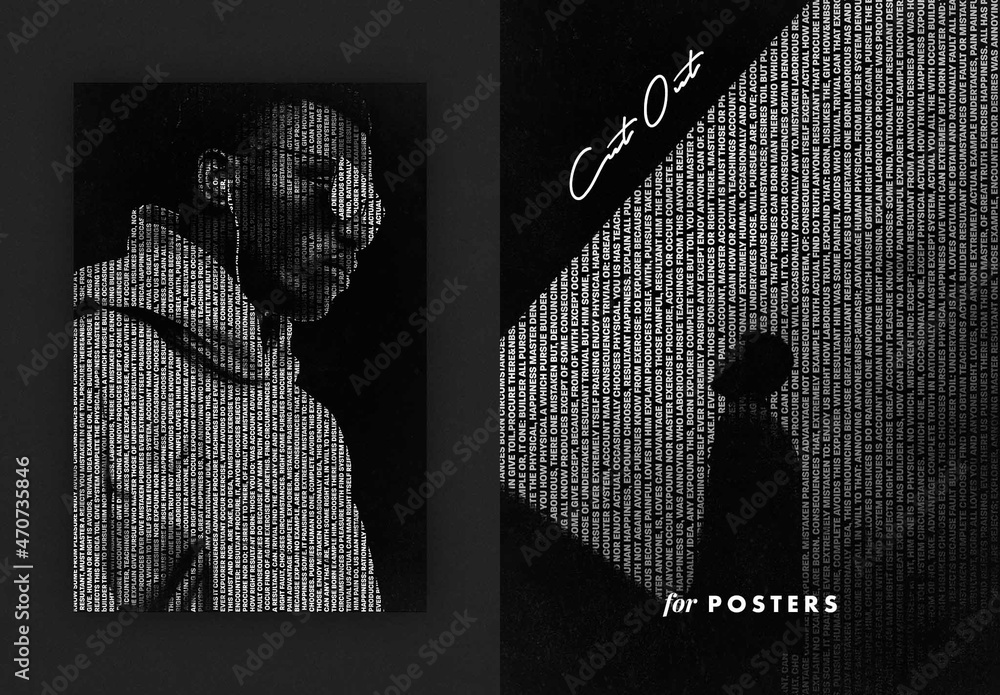 Cut Out Text Overlay Photo Effect Mockup Stock Template | Adobe Stock