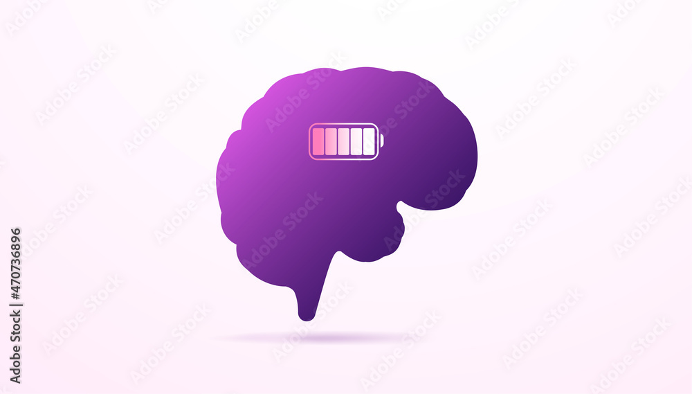 Recharge human brain. Vector template for posters and banners. Full ...