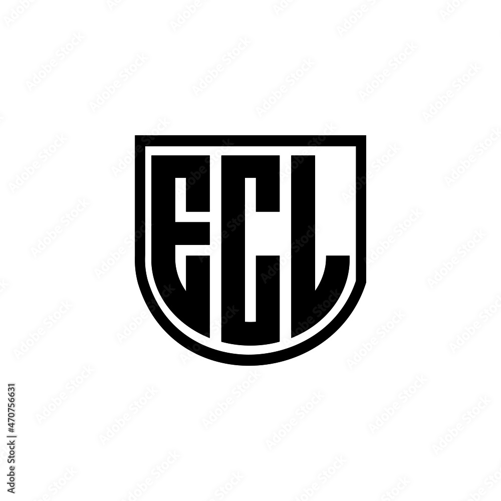 ECL letter logo design with white background in illustrator, vector ...