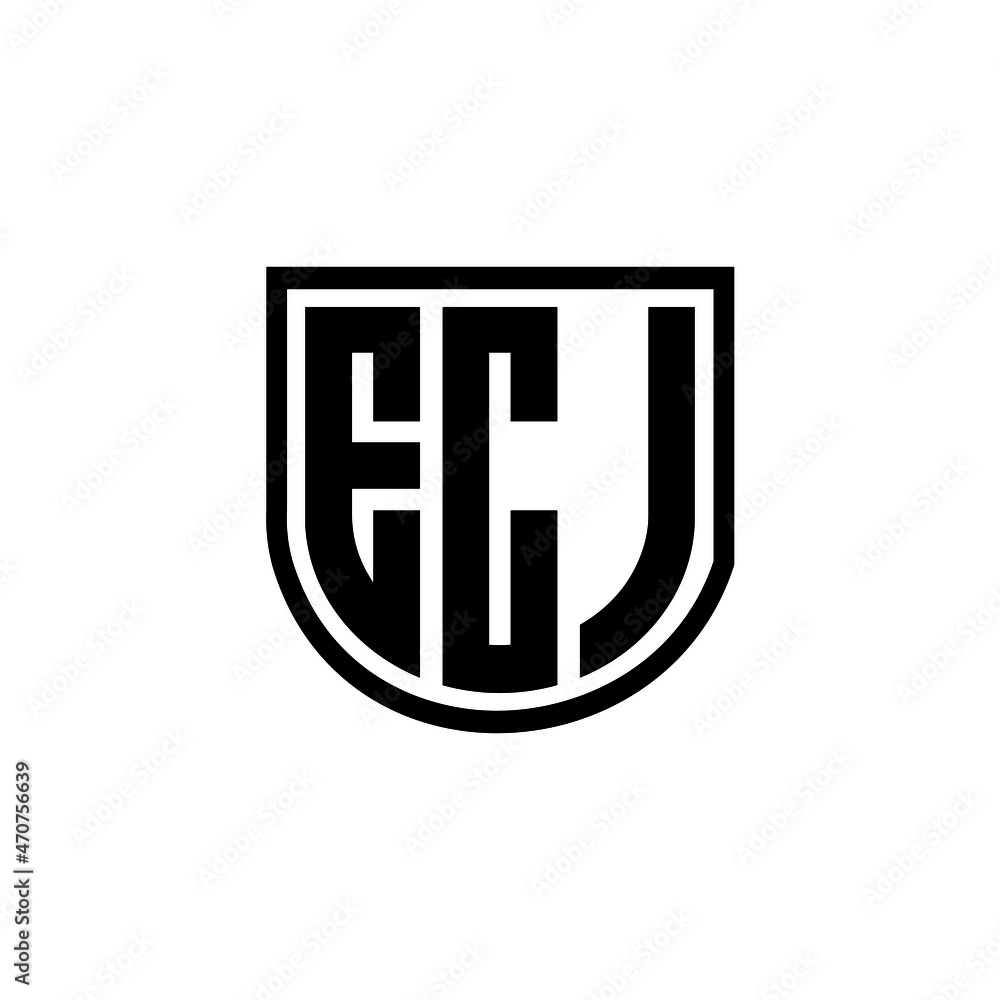 ECJ letter logo design with white background in illustrator, vector ...