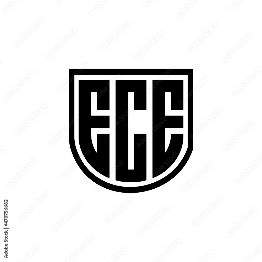 ECE letter logo design with white background in illustrator, vector ...