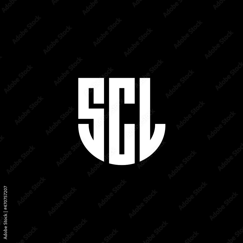 SCL letter logo design with black background in illustrator, vector ...