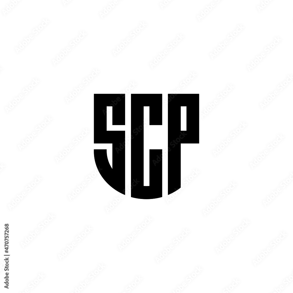Vecteur Stock SCP letter logo design with white background in ...