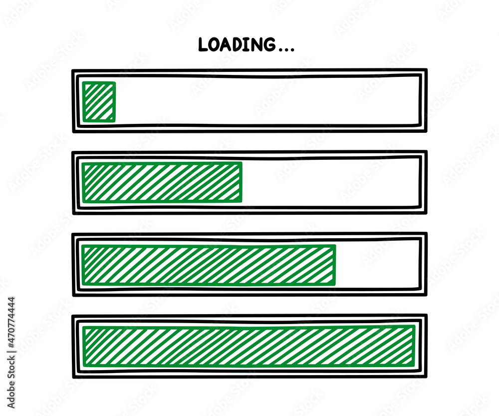 Progress loading bar. Infographics design element with green status of ...