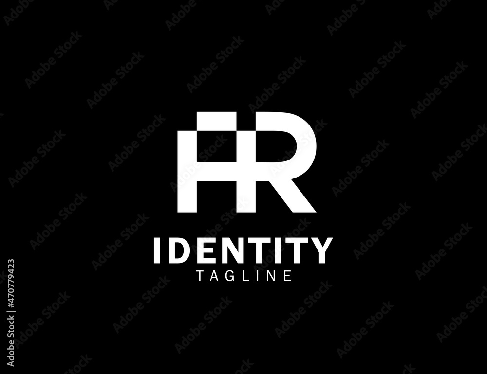 Abstract letter A and R logo design for business isolated on black ...