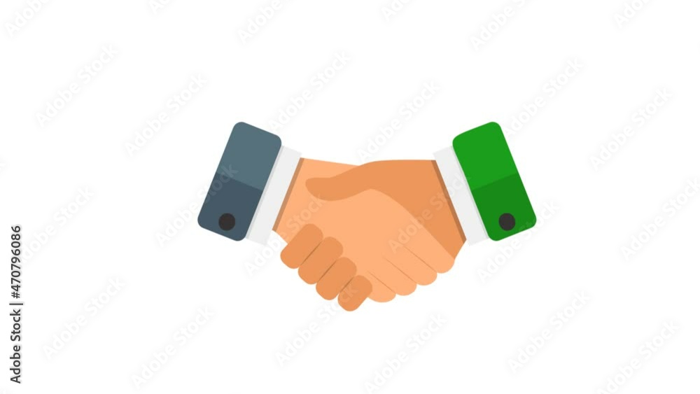 Video „Flat Hand Gesture: Hand Shake Icon, Business agreement handshake ...
