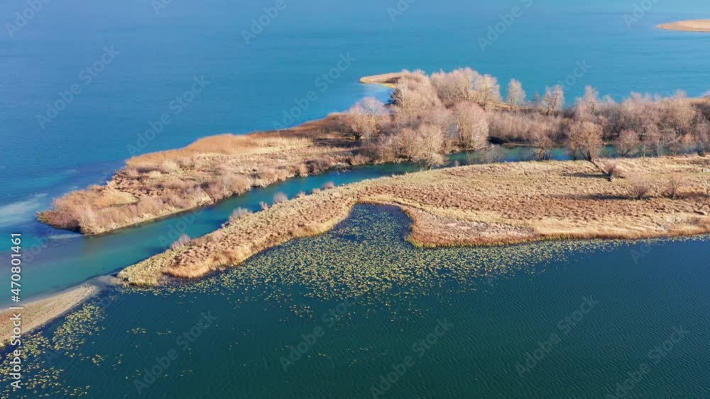 River mouth - landform caused by sediment deposition where stream Ljuca ...