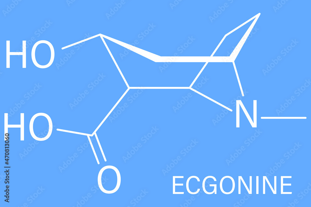 Vetor de Ecgonine coca alkaloid molecule. Metabolite of cocaine ...