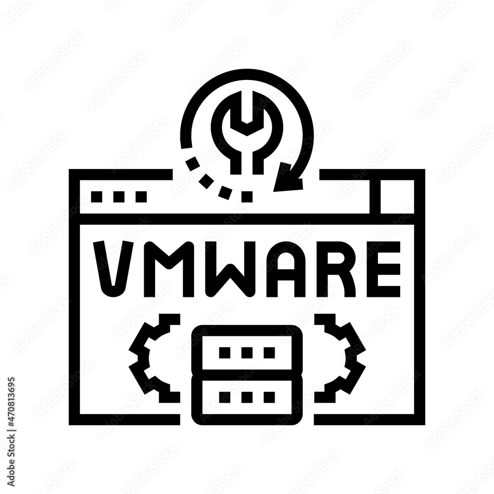vmware data recovery line icon vector. vmware data recovery sign ...