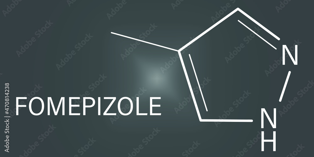 Fomepizole molecule. Antidote used to treat methanol and ethylene ...