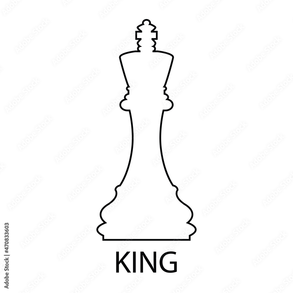 Chess piece king. Outline of a chess piece. Vector illustration ...