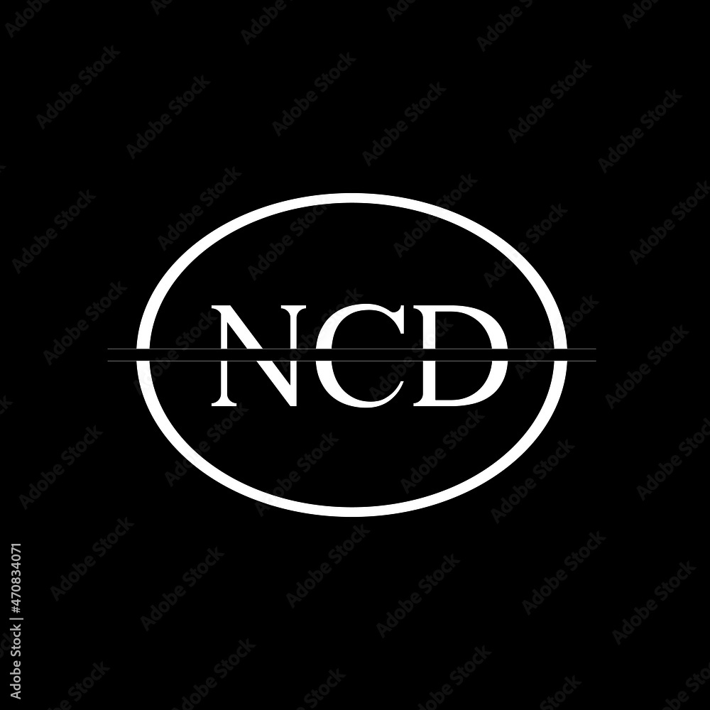 NCD letter logo design with black background in illustrator, vector ...