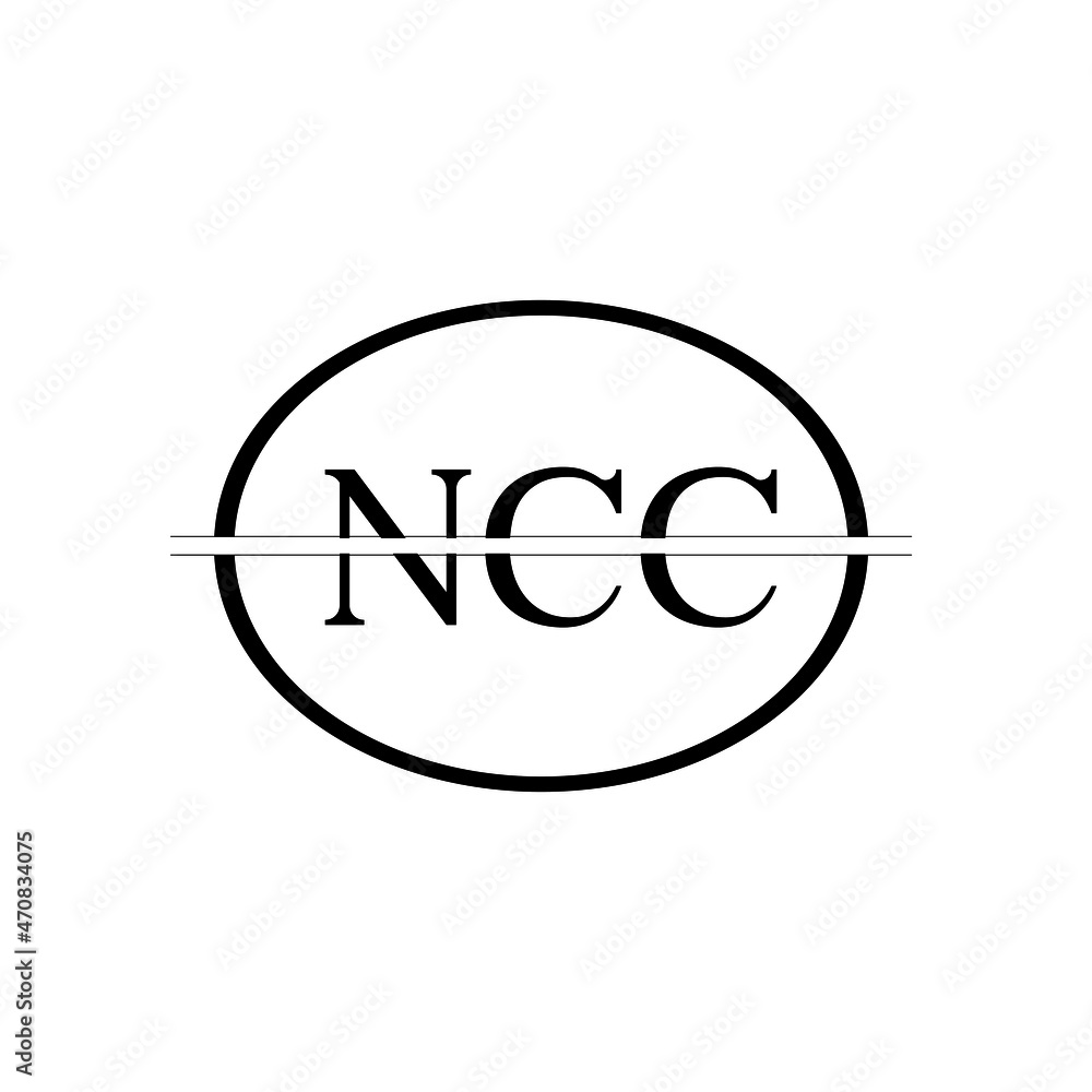 NCC letter logo design with white background in illustrator, vector ...