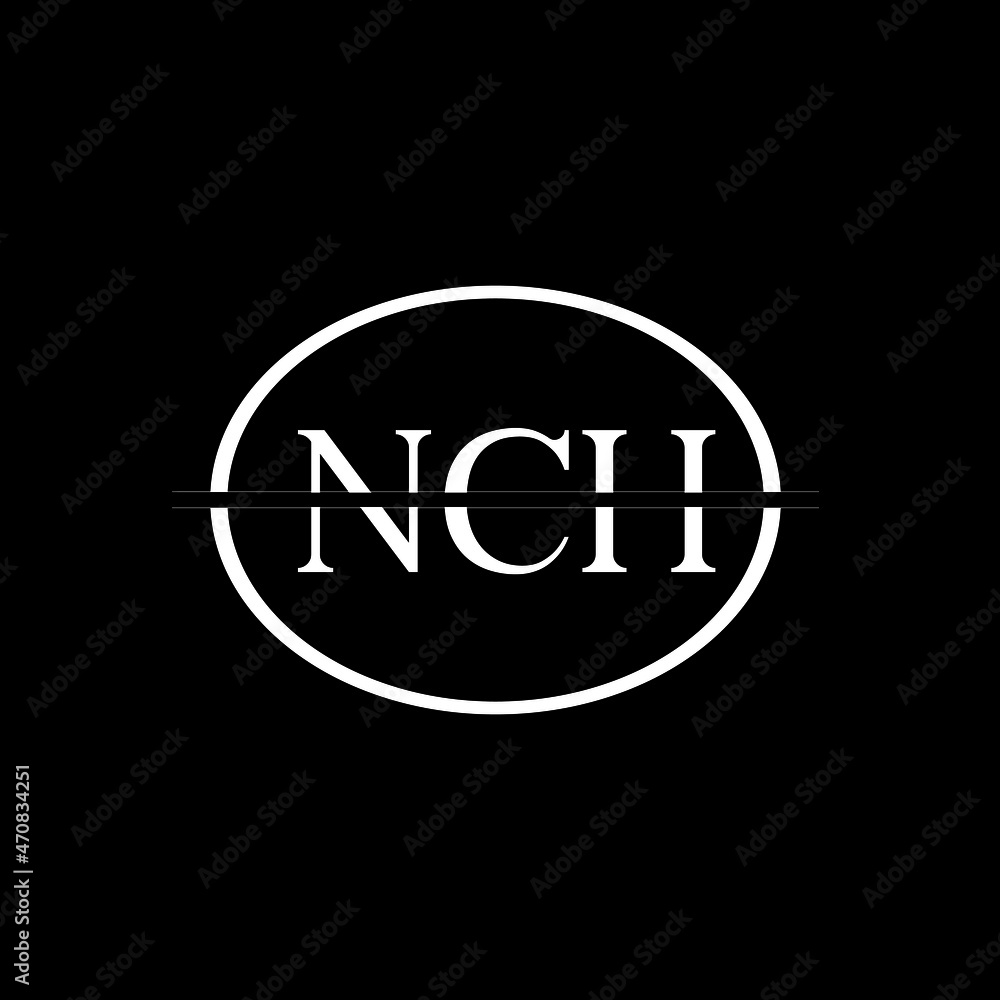NCH letter logo design with black background in illustrator, vector ...