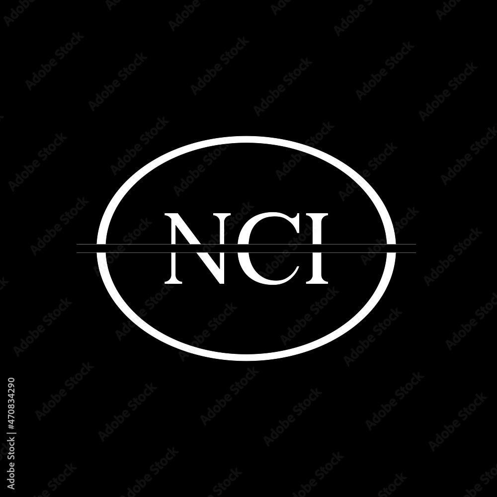 NCI letter logo design with black background in illustrator, vector ...