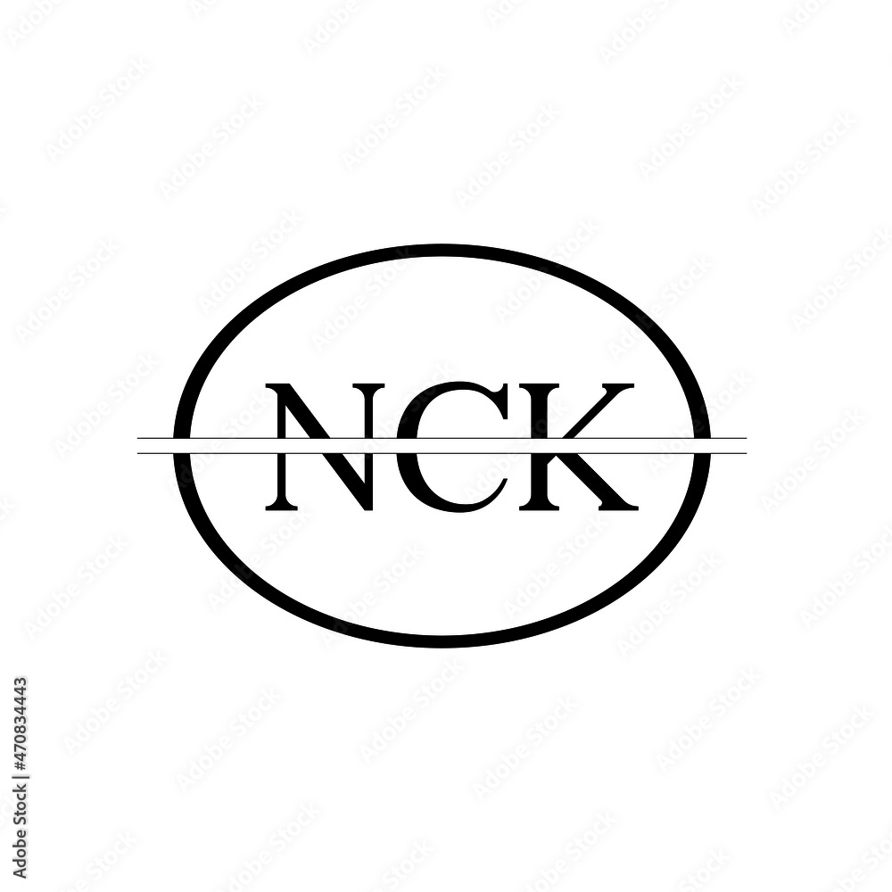 NCK letter logo design with white background in illustrator, vector logo modern alphabet font ...