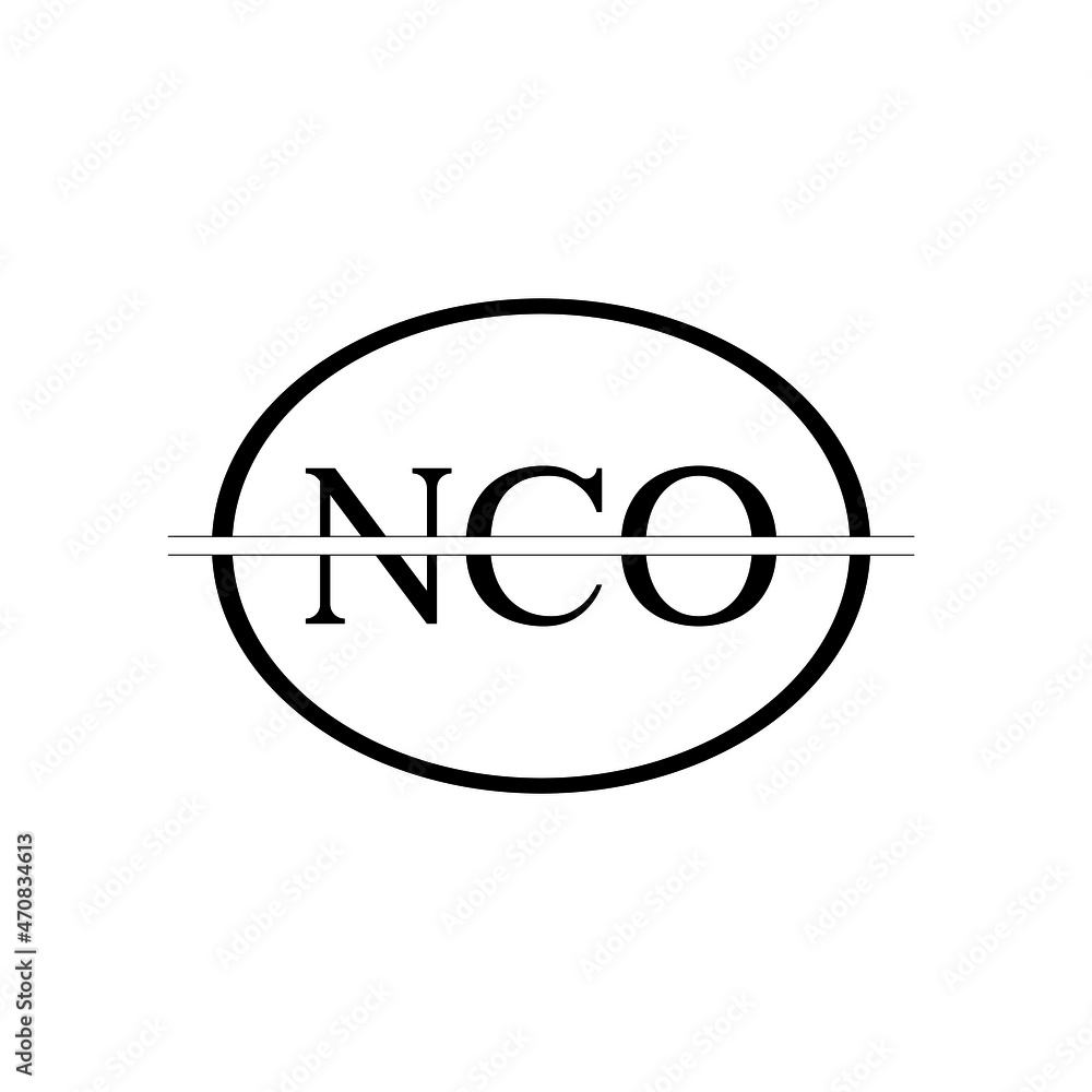 NCO letter logo design with white background in illustrator, vector ...