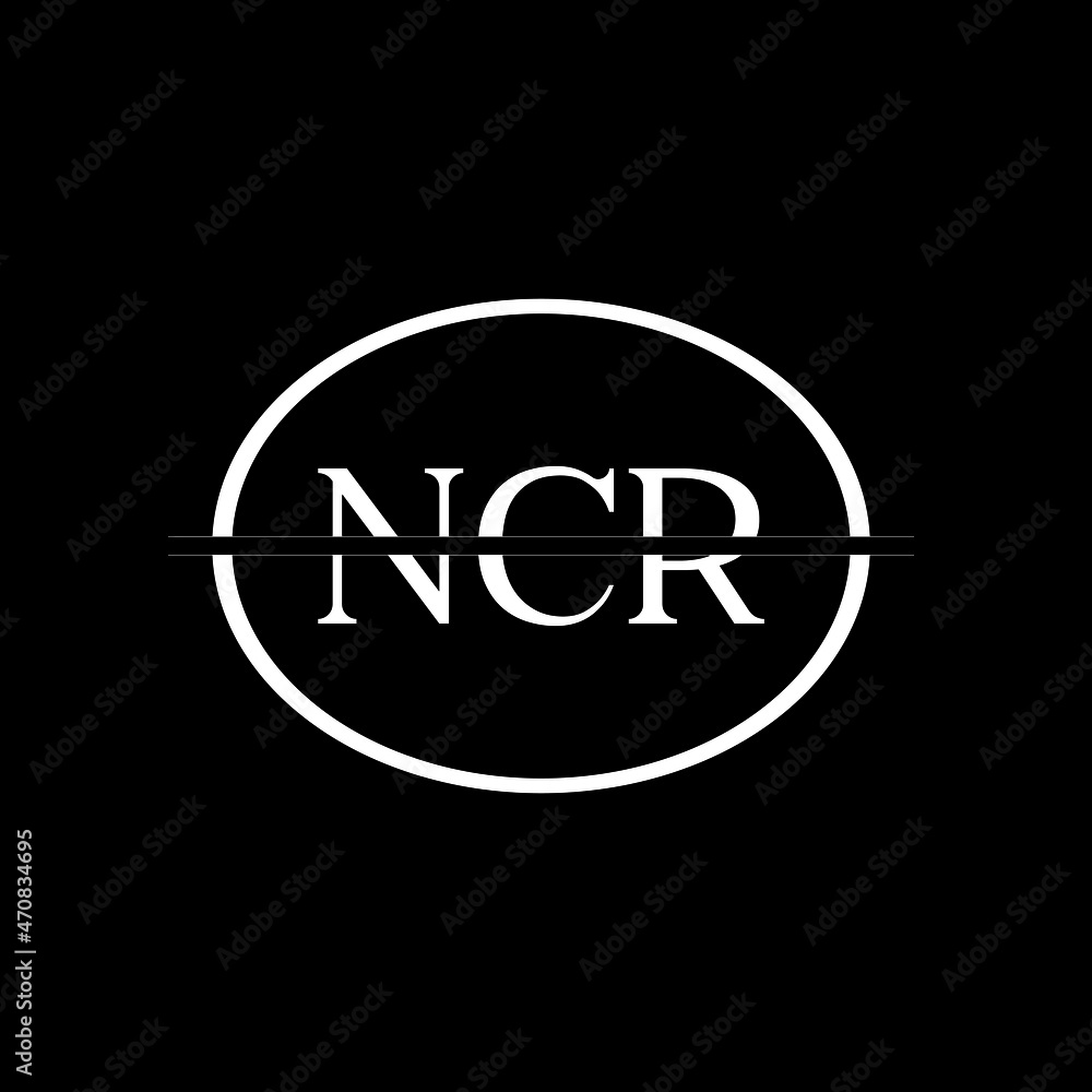 NCR letter logo design with black background in illustrator, vector ...