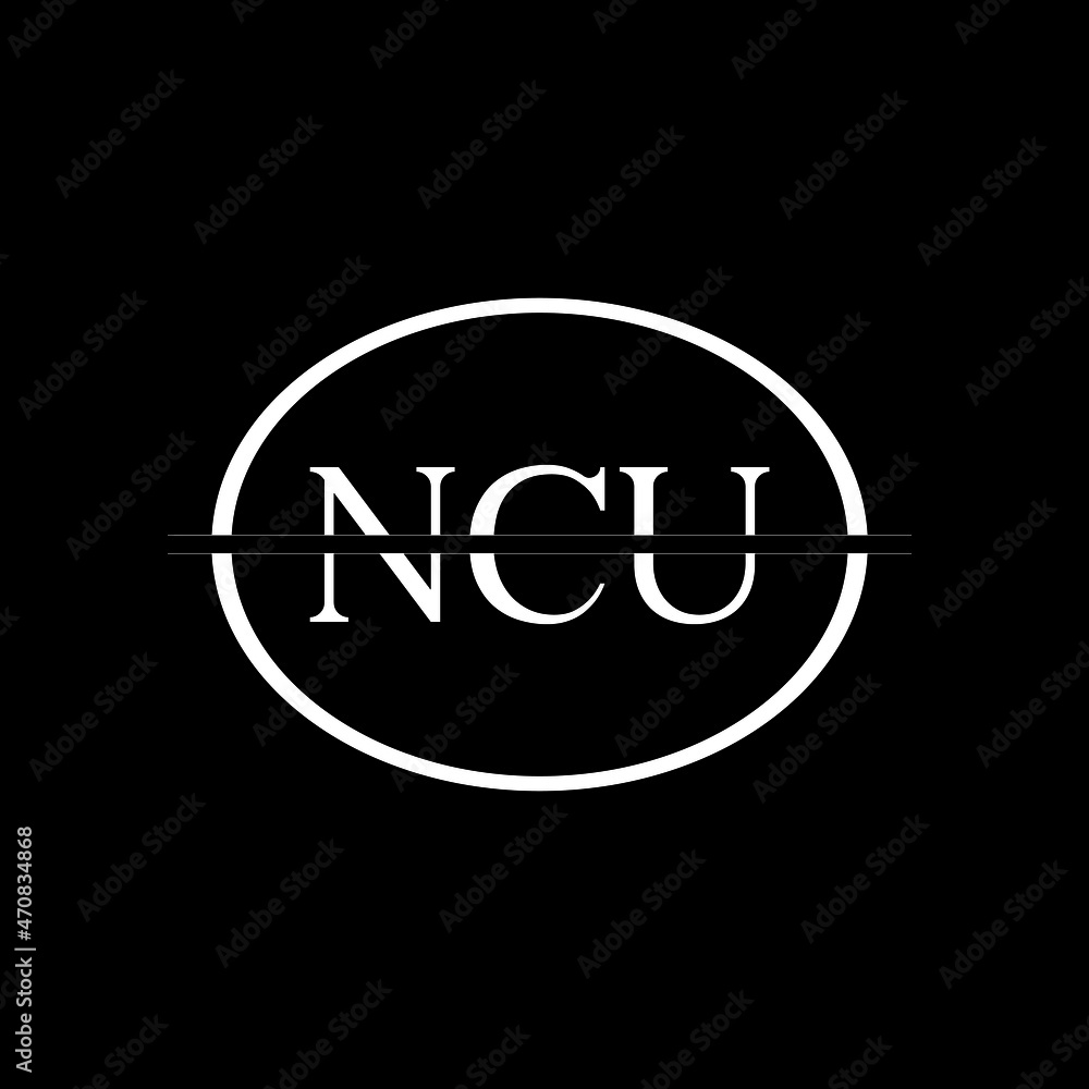 NCU letter logo design with black background in illustrator, vector ...