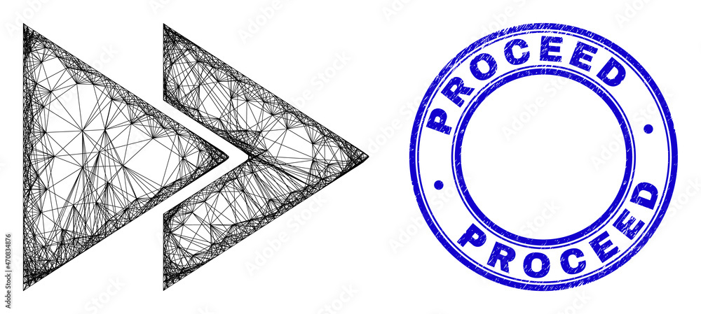 Hatched irregular mesh fast forward icon with Proceed rubber round ... Hatched irregular mesh fast forward icon with Proceed rubber round ...