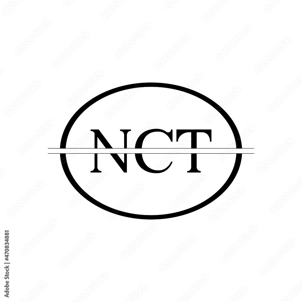 NCT letter logo design with white background in illustrator, vector ...